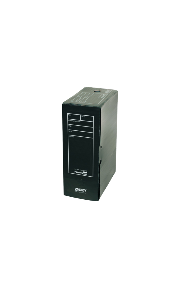 Arquivo Morto Polionda Prontobox Preto - Polycart - Papel & CIA